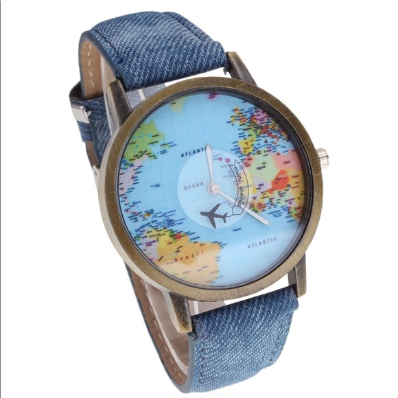 Accessories | World Map Watch With Scratch Off Wall Map | Poshmark
